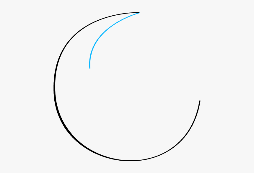 How To Draw Crescent Moon - Circle, HD Png Download , Transparent Png ...
