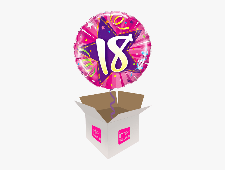 18 Purple Shining Star - Pink 18 Birthday Balloons, HD Png Download ...