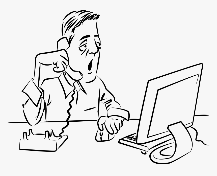 Man And Computer Clipart Image