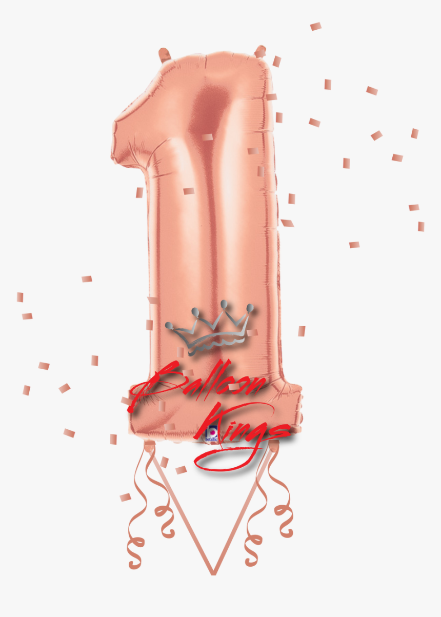 Rose Gold Number - Balloon Gold 1, HD Png Download , Transparent Png ...