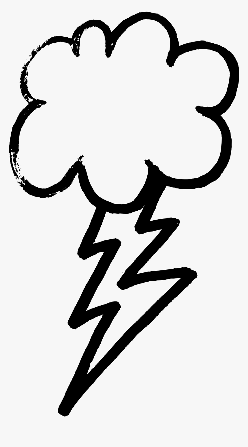Thunder And Lightning Clip Arts - Sketch Of Thunder, HD Png Download ...