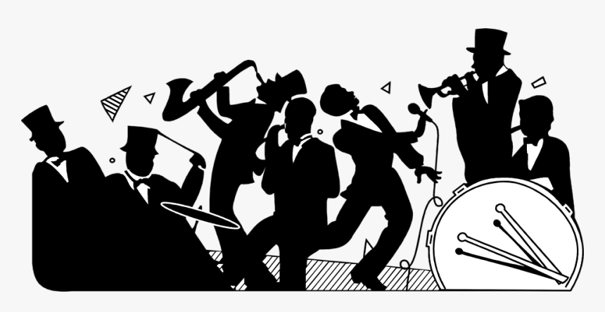 Rock Band Silhouette Clipart - Big Band Clip Art, HD Png Download ...