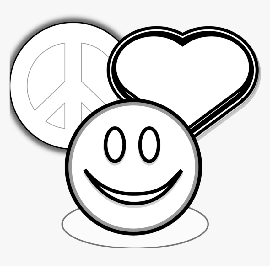 Pages Of Peace Signs And Hearts Clip Art Love 1tz4zg - Smiley, HD Png ...