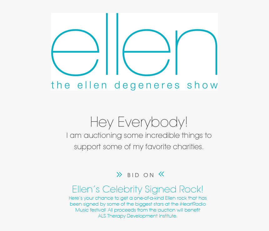 Ellen S Celebrity Signed Rock , Png Download - Ellen, Transparent Png ...