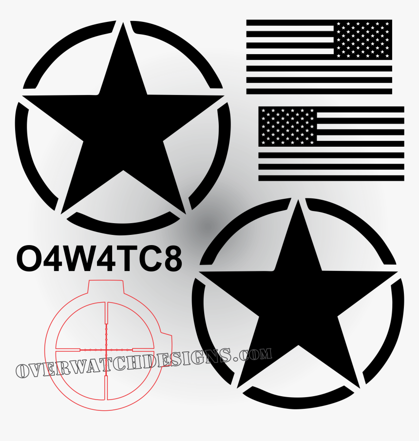 Invasion Star Vehicle Decal Kit - Army Star Sticker, HD Png Download ...