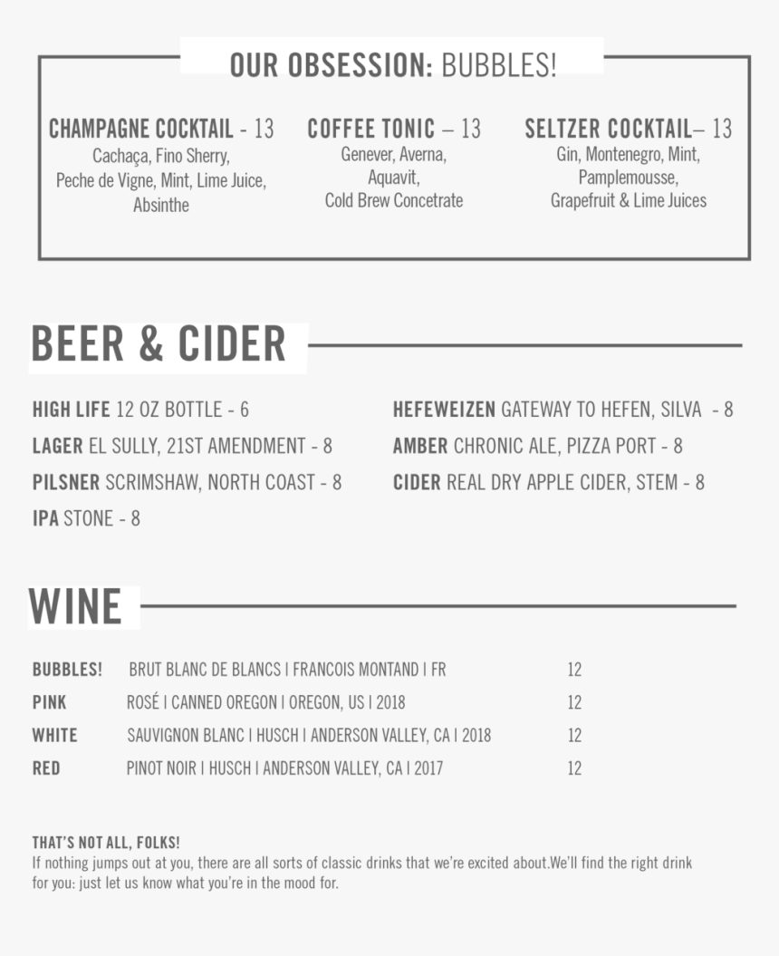 013 Tnc Drinks Menu-3 - Back To Mine New Order, HD Png Download ...