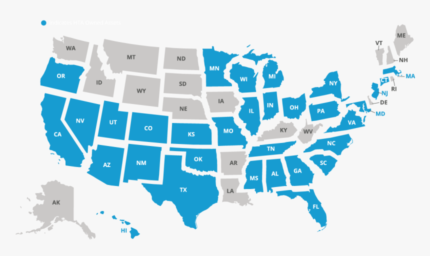 Us Map Separate States, HD Png Download , Transparent Png Image - PNGitem
