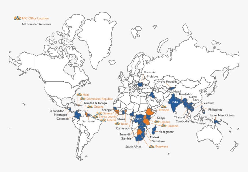 Map Showing Apc Office Locations And Country Presence - Continent Is ...