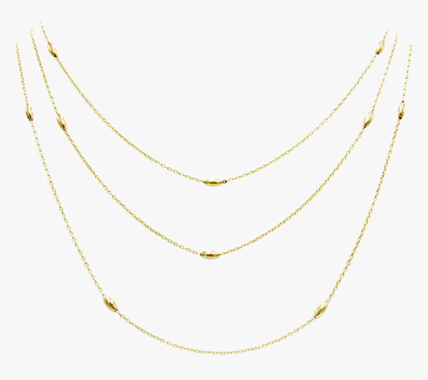 Extra Long Antique Gold Ellipse Bead Layering Station - Chain, HD Png ...
