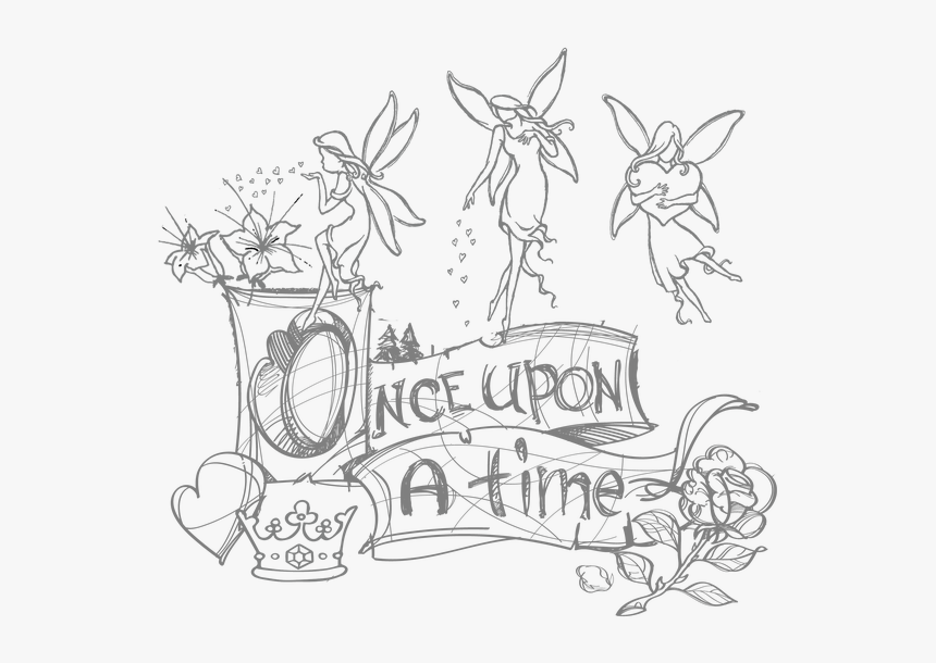Black And White Fairy Clipart
