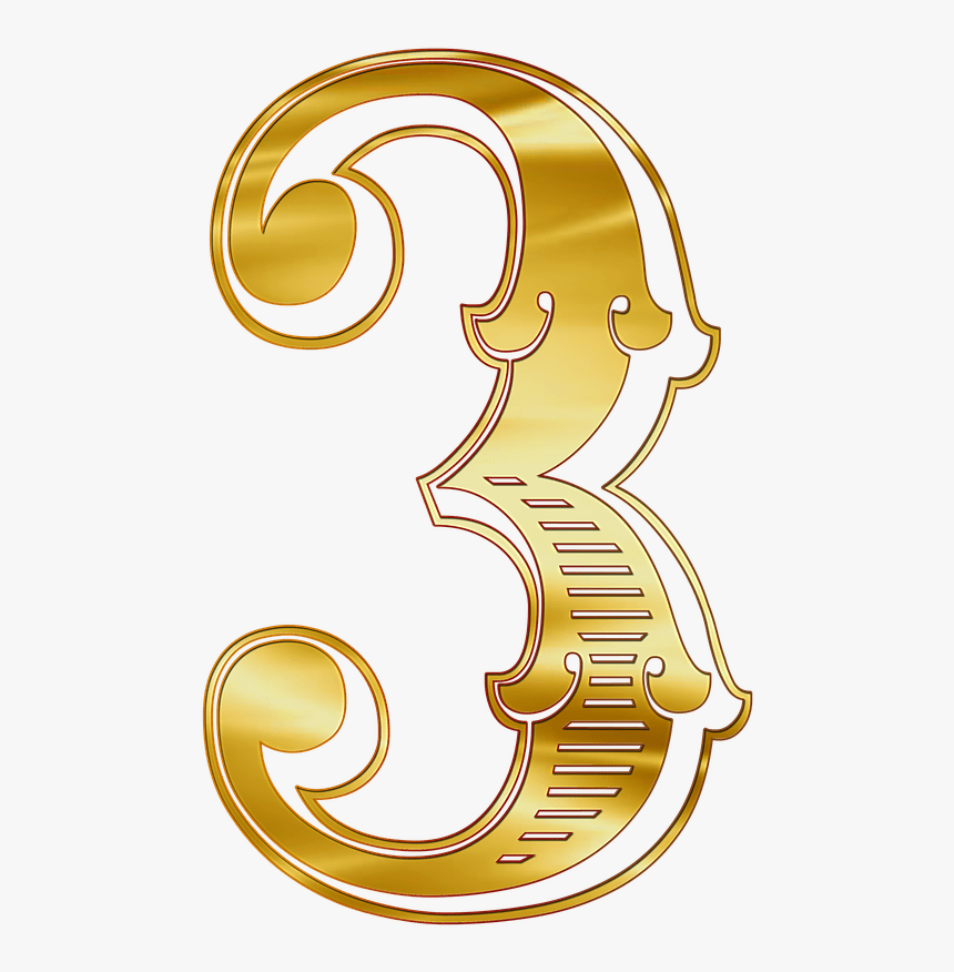 Gold Number 3 Png, Transparent Png , Transparent Png Image - PNGitem