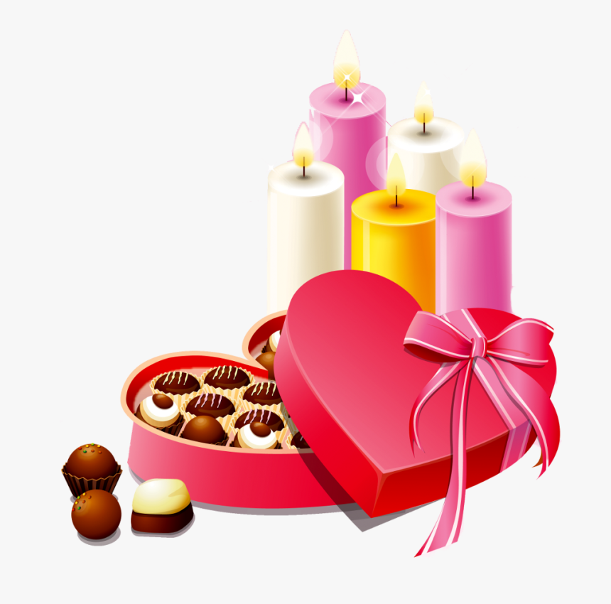 Chocolate Clipart Candle - Valentine, HD Png Download , Transparent Png ...