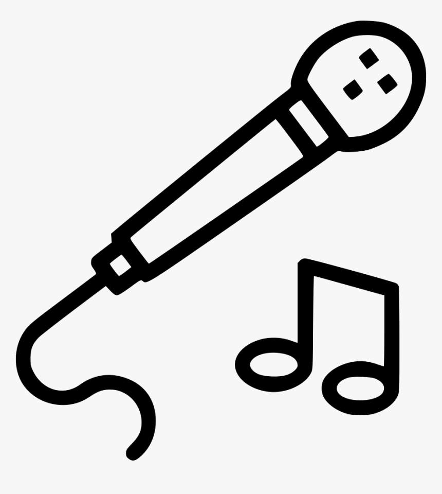 Transparent Microphone With Music Notes Clipart - Microphone Notes Icon ...