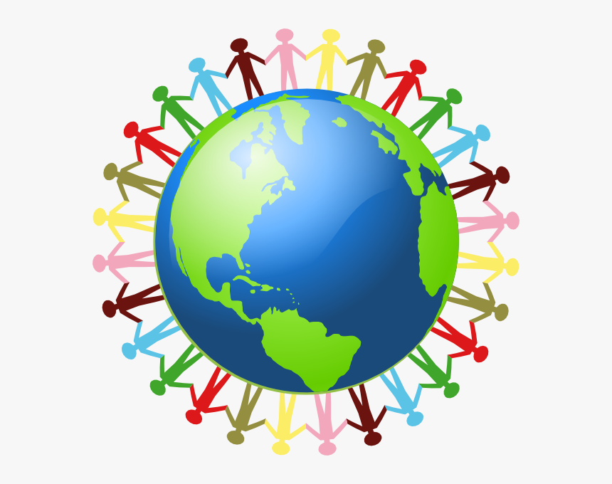 People Drawn In Different Colors Holding Hands Around - Earth Clip Art ...