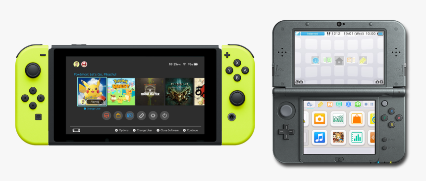 Switch And 3ds Home Screen Comparison - Switch Yellow Joy Cons, HD Png ...