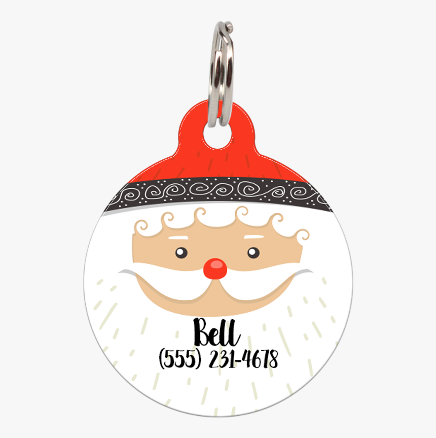Santa Personalized Dog Id Tag For Pets Class Lazyload - Pendant, HD Png ...