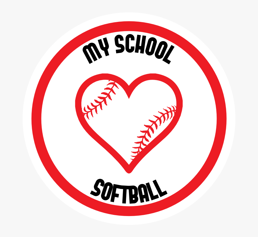 Custom Love Softball Circle Sticker - Heart, HD Png Download ...