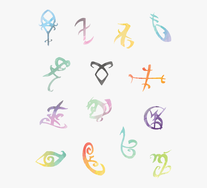 Shadowhunter Runes Watercolour, HD Png Download , Transparent Png Image ...