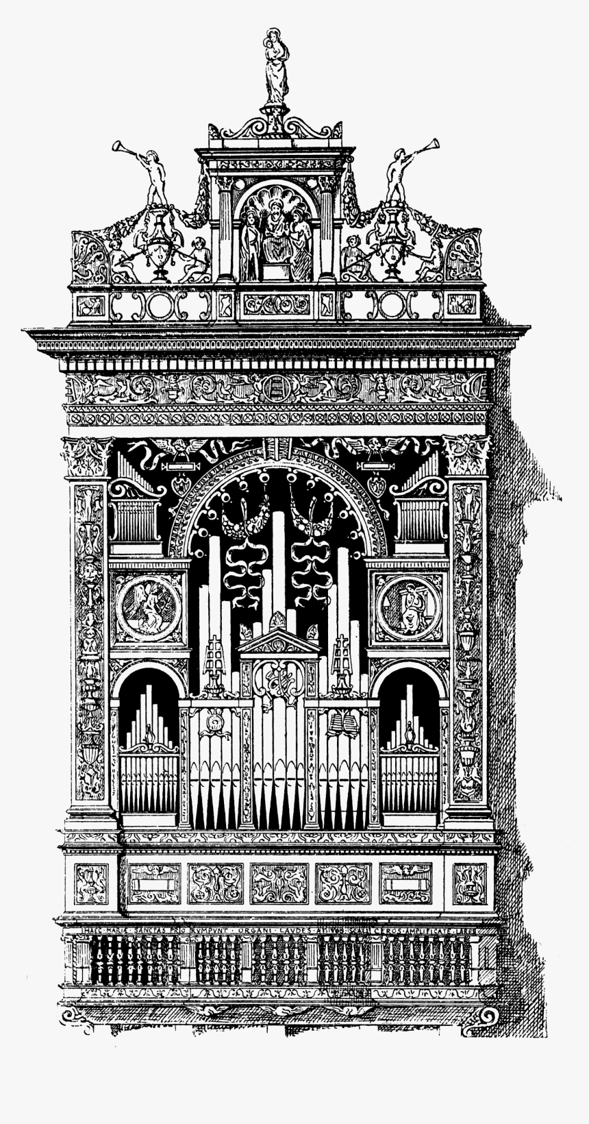 Organ In The Church Vector Image - Art, HD Png Download , Transparent ...