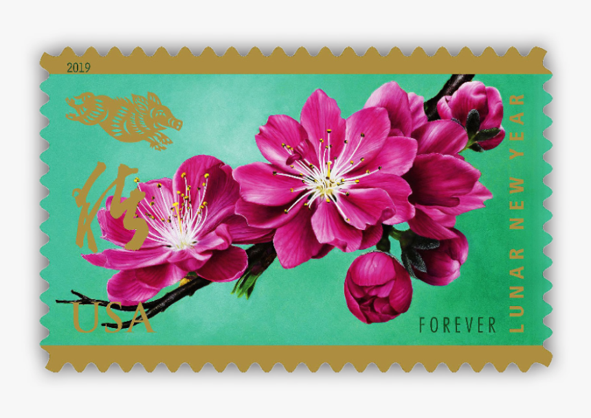 Year Of The Boar Stamp Greets Lunar New Year - Forever Stamps Floral ...