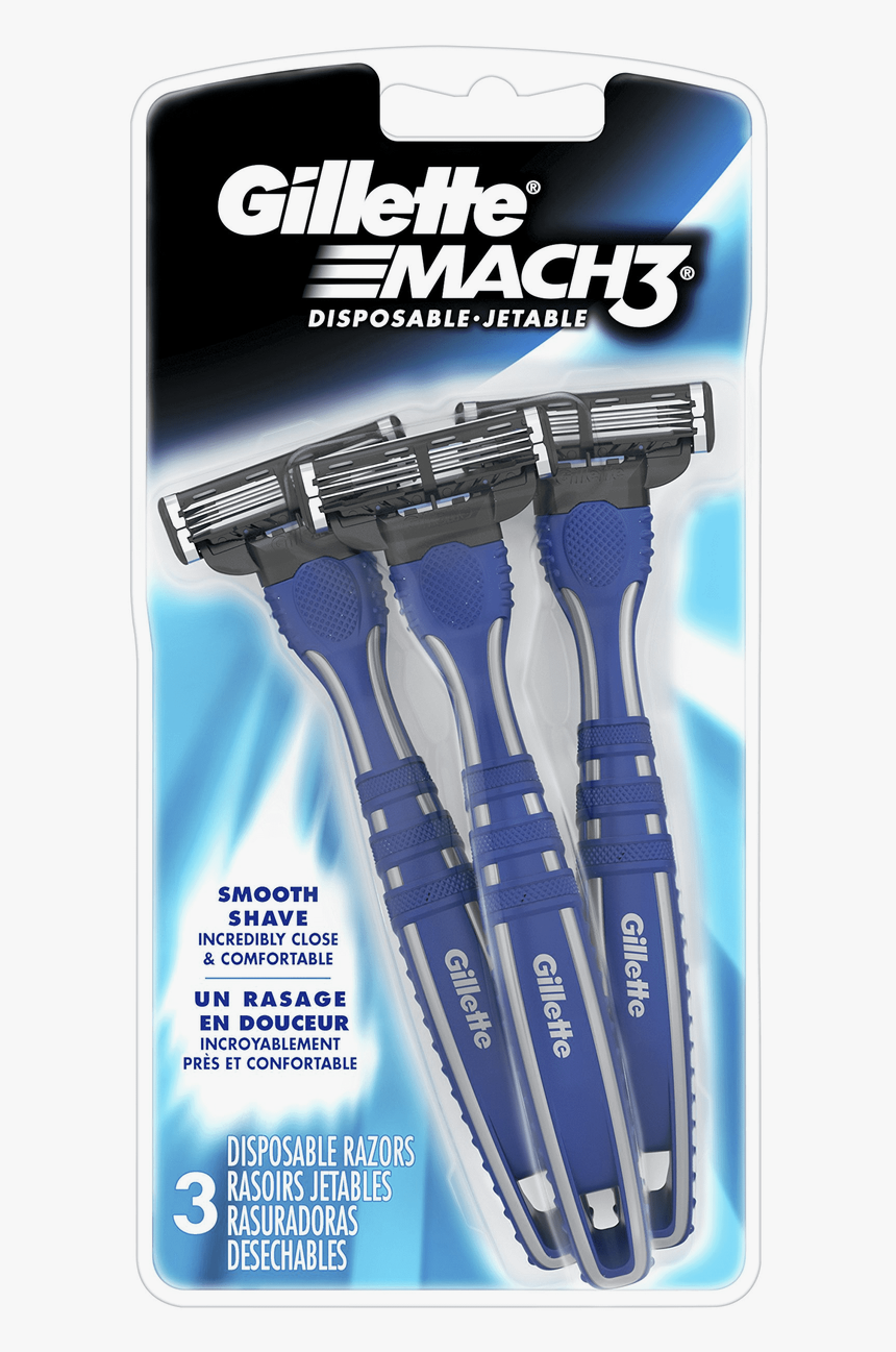 Gillette Mach 3 Disposable Razor, HD Png Download , Transparent Png ...