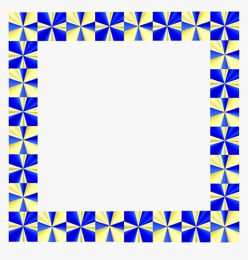Frame Border Gold Blue Shiny - Print Page Border Design, HD Png ...
