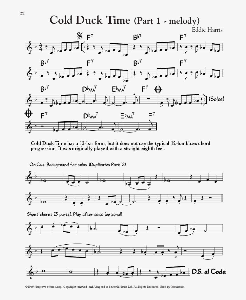 Cold Duck Time Pdf Real Book, HD Png Download , Transparent Png Image - PNGitem