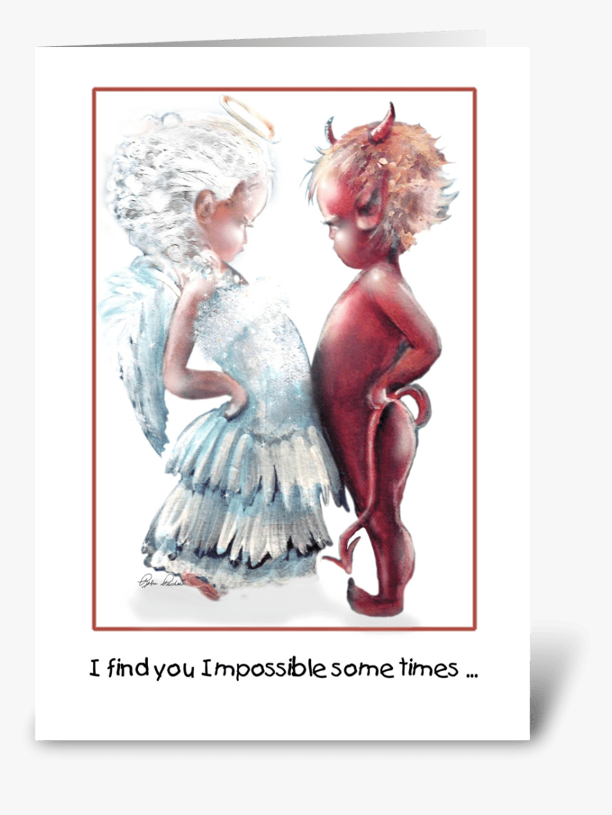 Devil, Cute Greeting Card - Illustration, HD Png Download , Transparent ...