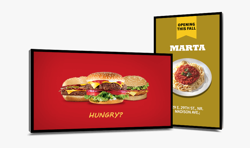 Digital Menu Board Kenya - Digital Signage Fast Food, HD Png Download ...