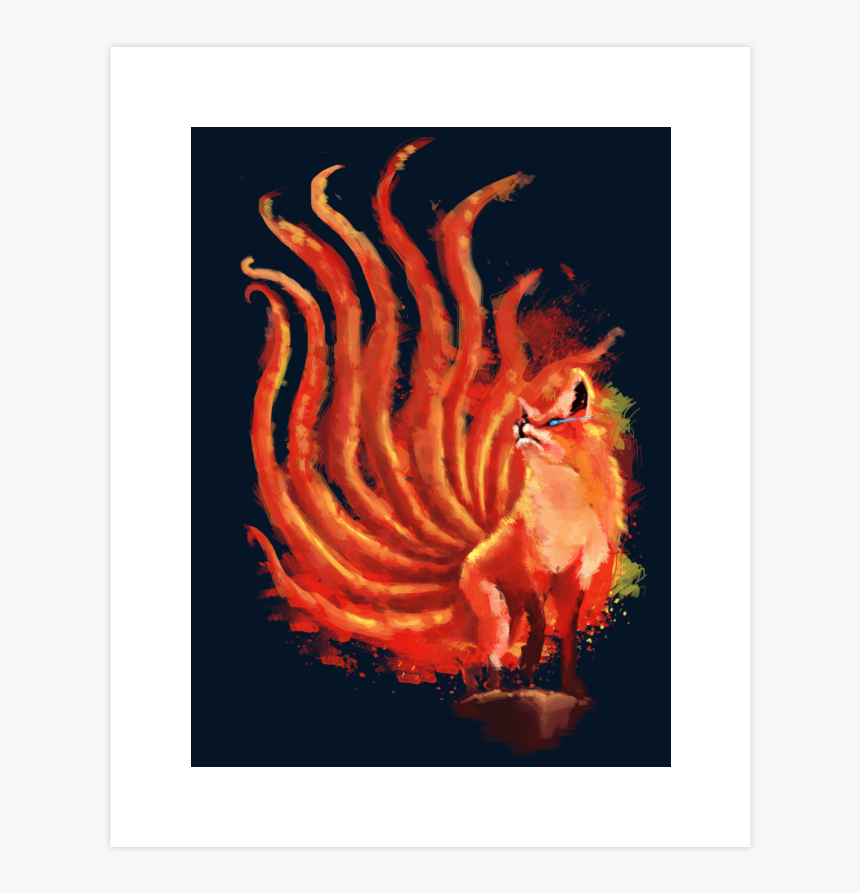Nine Tailed Fox Art Print - Illustration, HD Png Download , Transparent ...