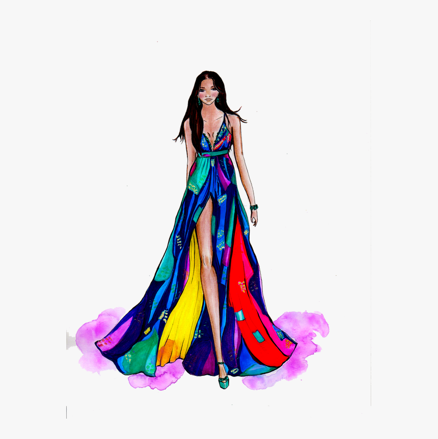 Vector Models Fashion Gown - Fashion Illustration, HD Png Download ...