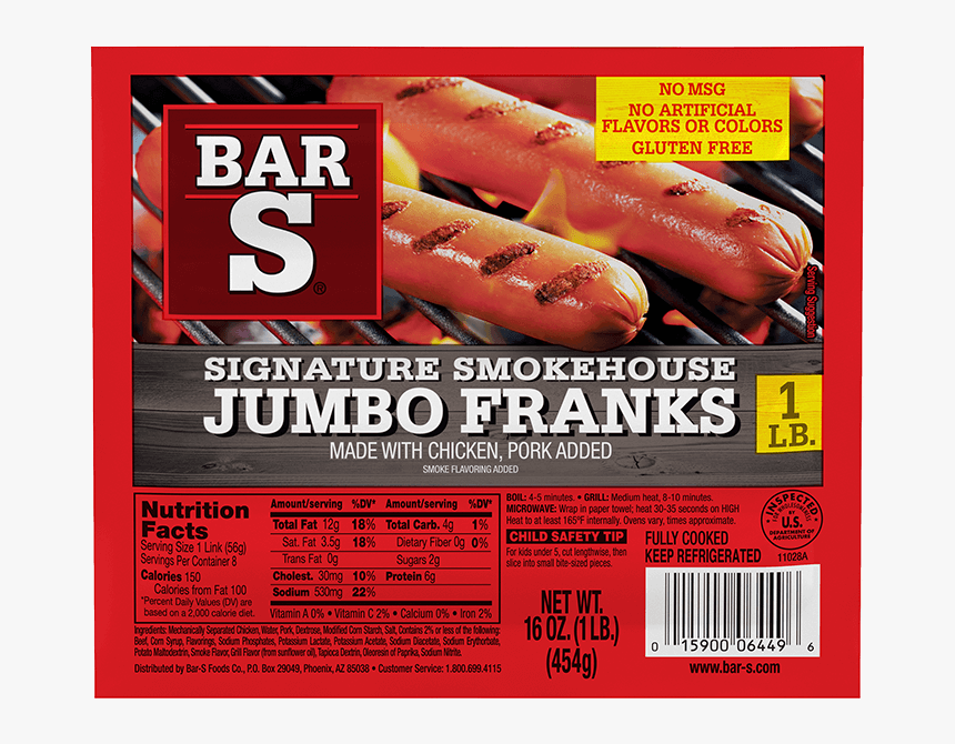 Signature Smokehouse Franks - Bar S Red Franks, HD Png Download ...