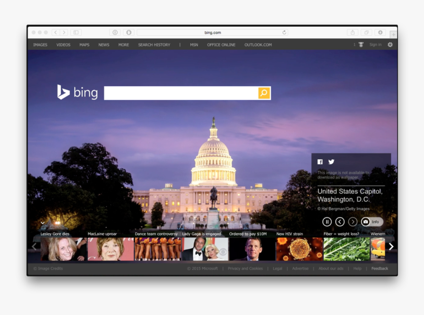 Binghomepage - U.s. Capitol, HD Png Download , Transparent Png Image ...