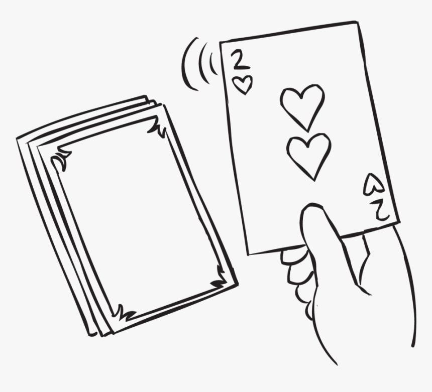Two Of Hearts Is Pulled From A Deck Of Cards, As Could - Drawing, HD ...
