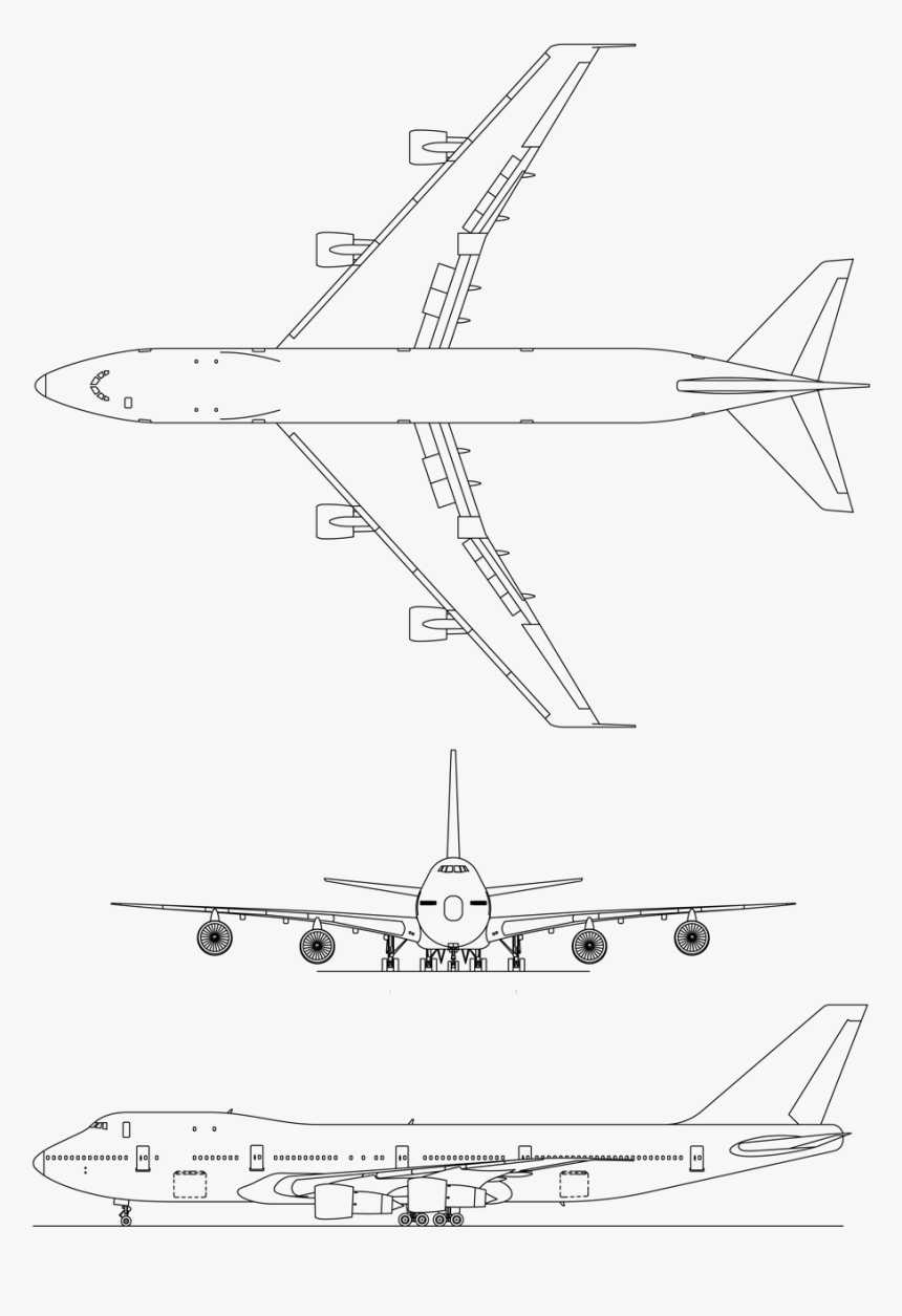 Boeing 747 Side Front View, HD Png Download , Transparent Png Image ...