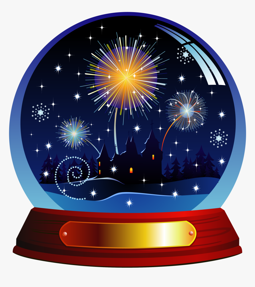 Santa Claus Snow Globe Clip Art - Snow Globe Happy New Year Clipart, HD ...