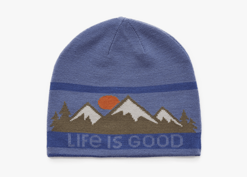 Mountain Scenic Reversible Life Is Good Beanie - Beanie, HD Png ...