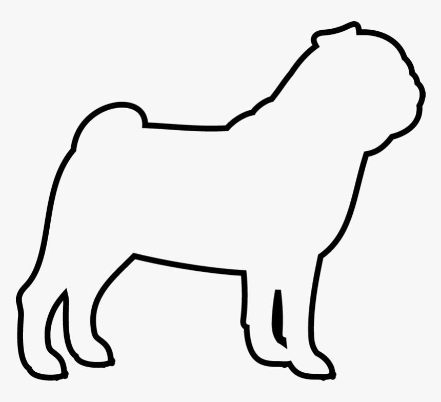 Transparent Dog Outline Png - Outline Of A Pug, Png Download ...
