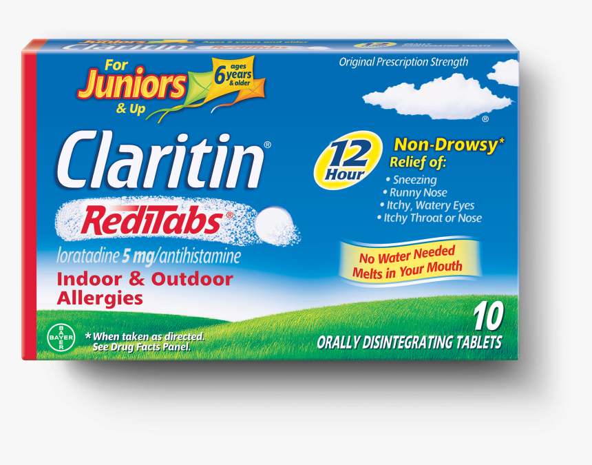 Front View Of Claritin® Reditabs® For Juniors 12-hour - Household ...