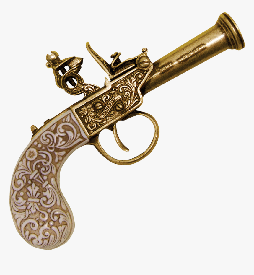 1798 Gold English Flintlock Pistol - Gold Flintlock Pistol, HD Png ...