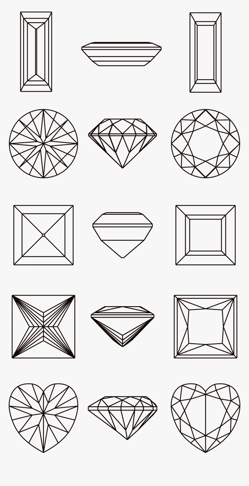 Line Diamond Drawing Illustration Free Transparent - Diamond ...