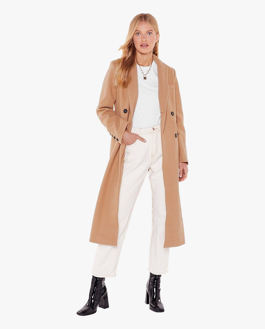 Trench Coat Png Hd - Double Breasted Longline Coat Women, Transparent ...
