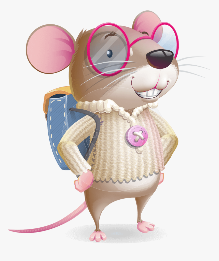 Student Mouse Kid Cartoon Vector Character - Cartoon, HD Png Download ...