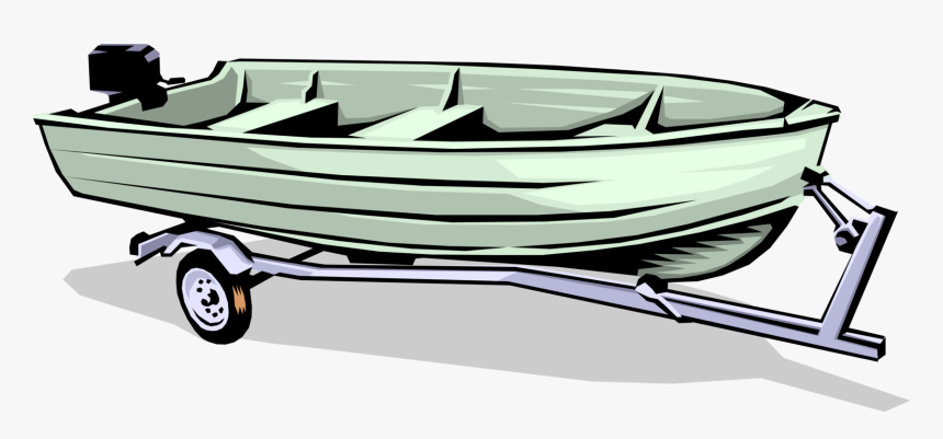 Vector Illustration Of Motorboat Aluminum Fishing Boat - Tinny Boat ...