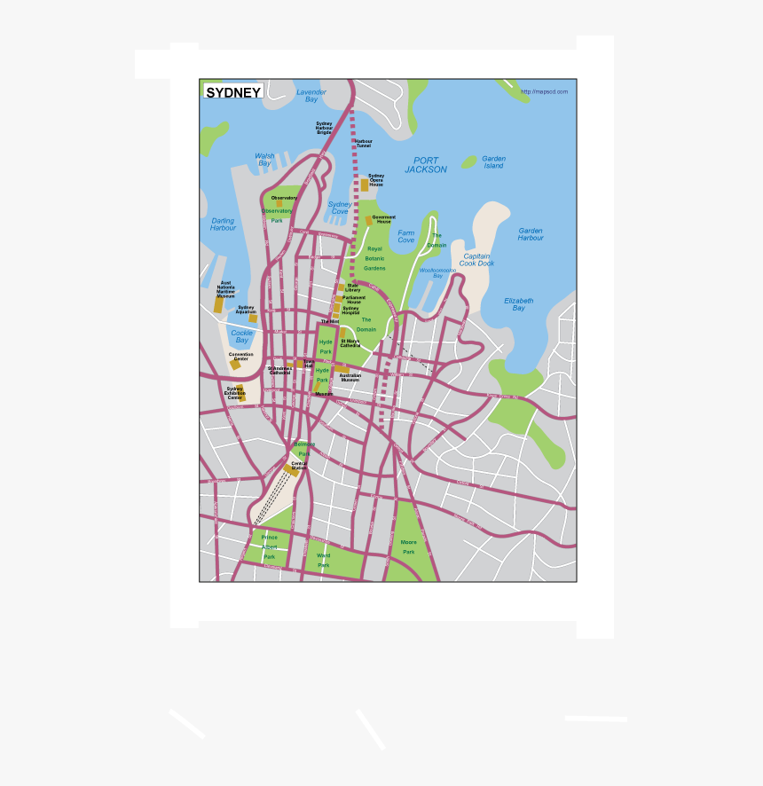 Sydney City Map, HD Png Download , Transparent Png Image - PNGitem
