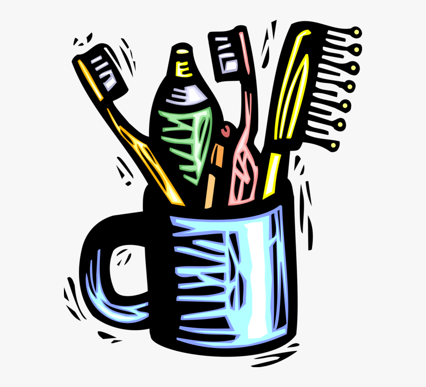 Vector Illustration Of Personal Hygiene And Grooming - Tooth Brush And ...