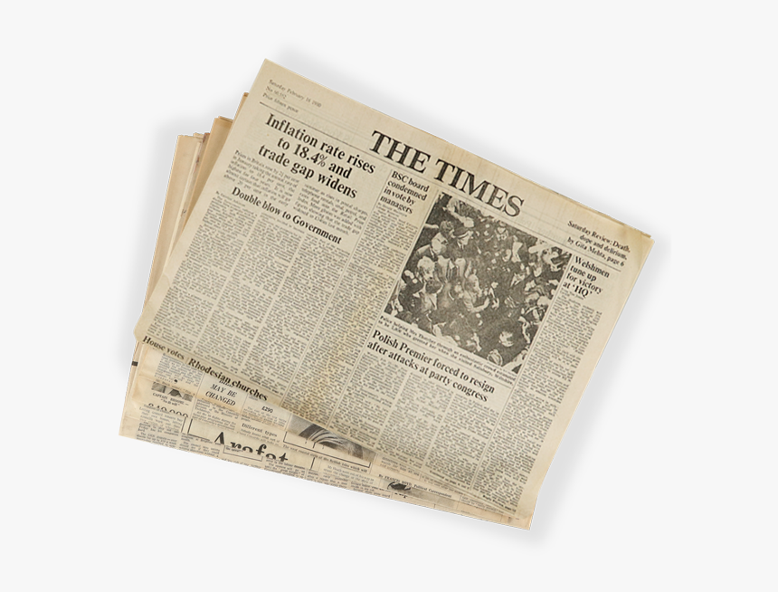 1980 Original Newspapers - Newspaper, HD Png Download , Transparent Png ...