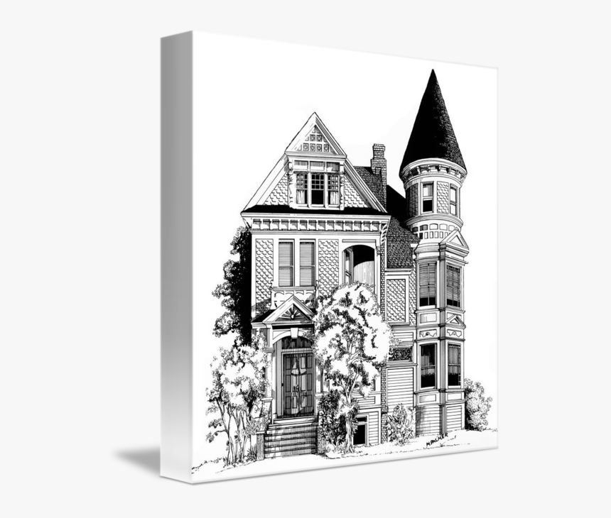 Pen And Ink Drawings Of Victorian Houses, HD Png Download , Transparent ...