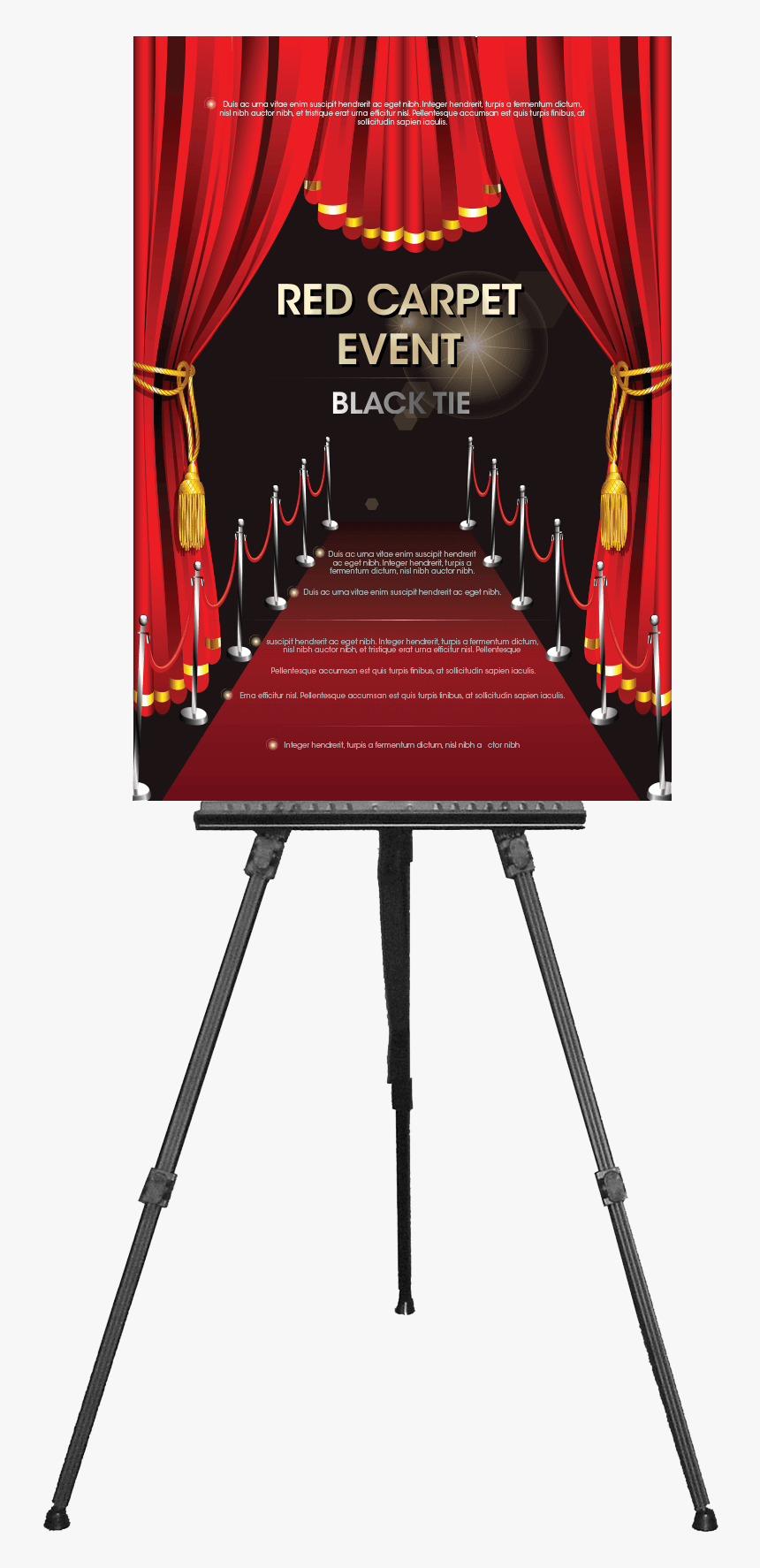 Custom Poster Red Carpet Event - Poster Easel Png, Transparent Png ...