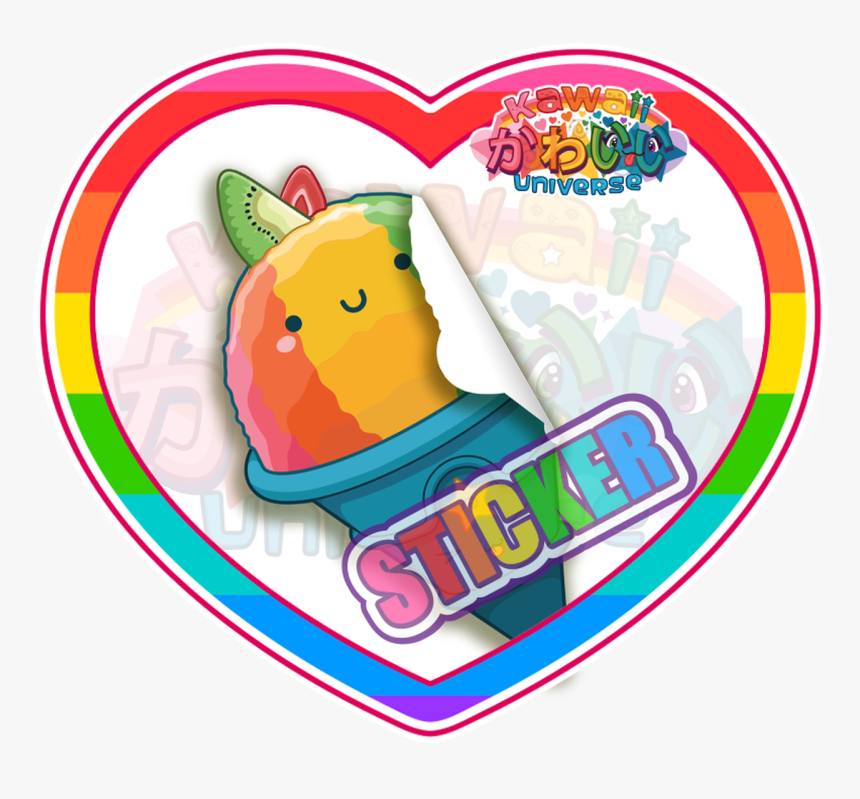 Cute Rainbow Shaved Ice Sticker - Clip Art, HD Png Download ...